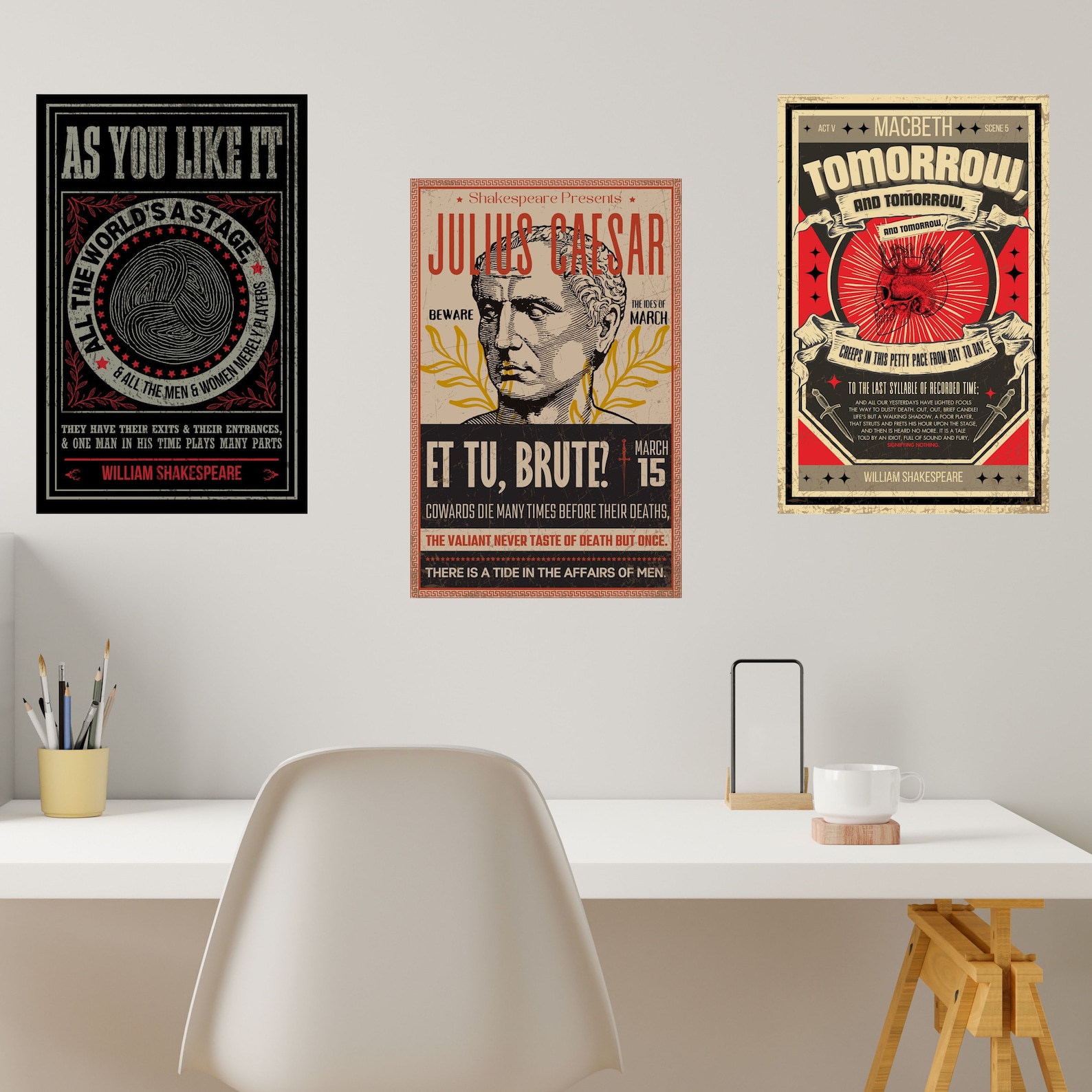 Julius Caesar Poster William Shakespeare English Literature Theater ...