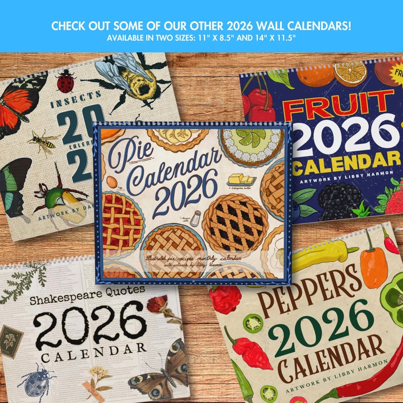 2026 Pepper Wall Calendar Food Calendars Art Produce Botanical ...