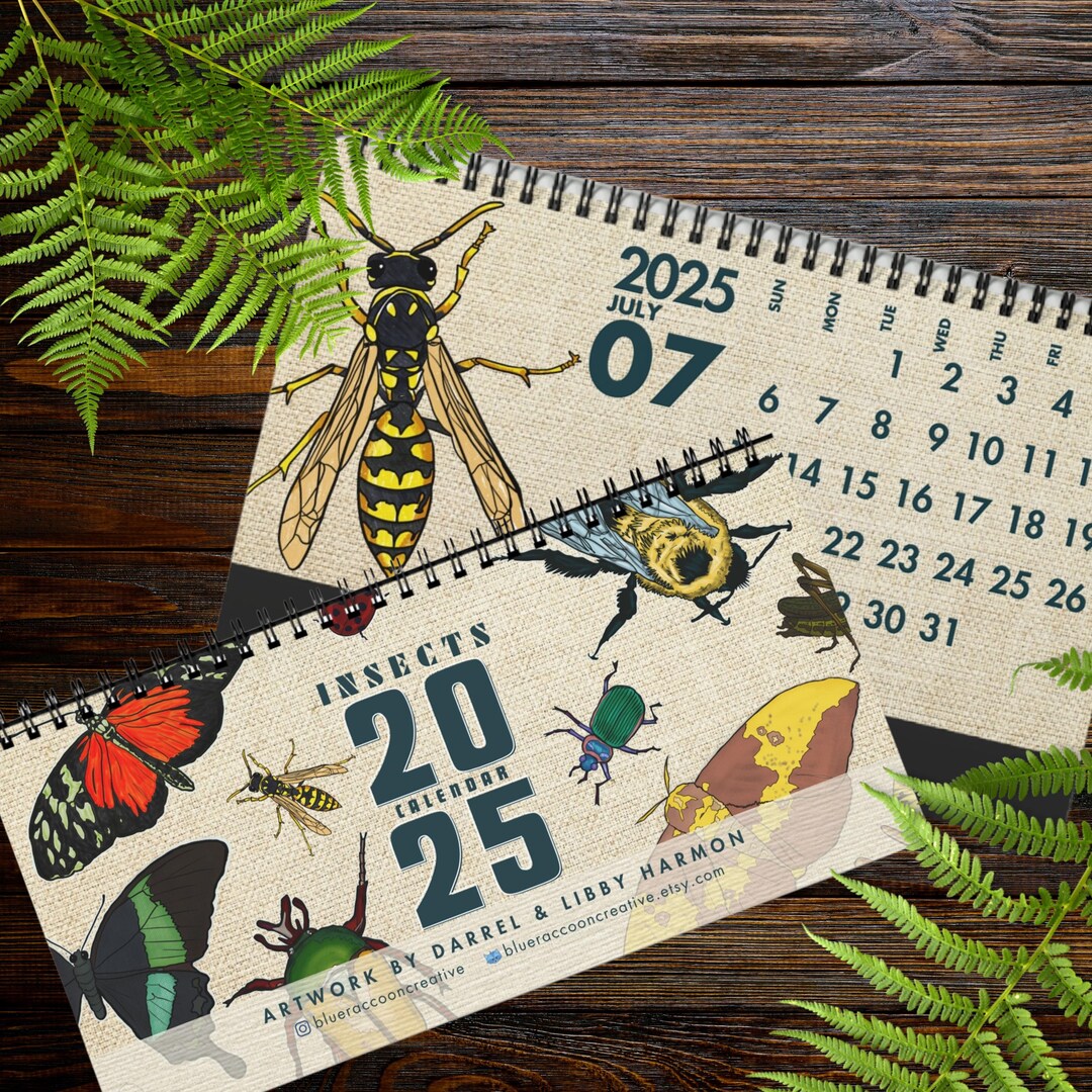 2025 Insect Desk Calendar Beautiful Hand Drawn Illustration Bug ...