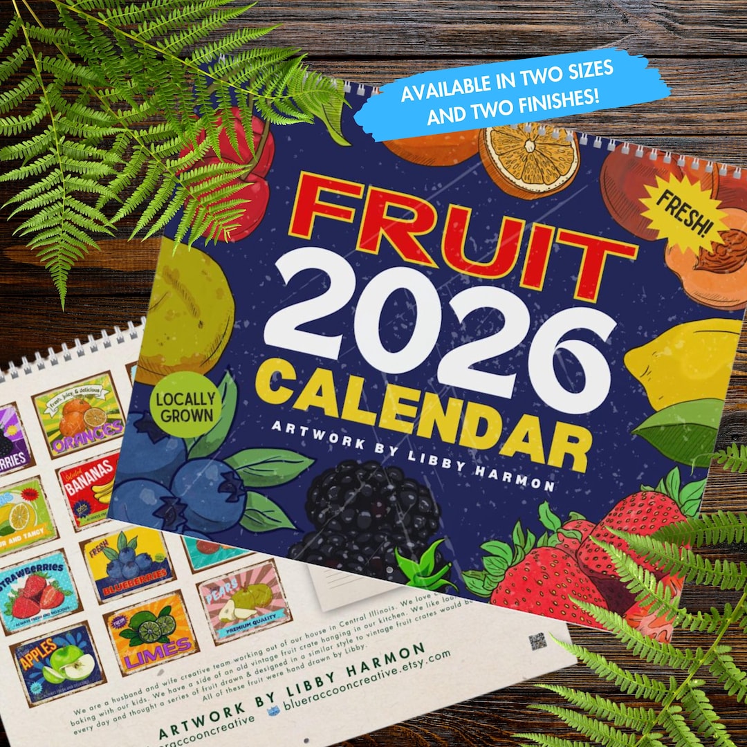 2026 Fruit Wall Calendars Cool Produce Calendar Food Art Illustration ...