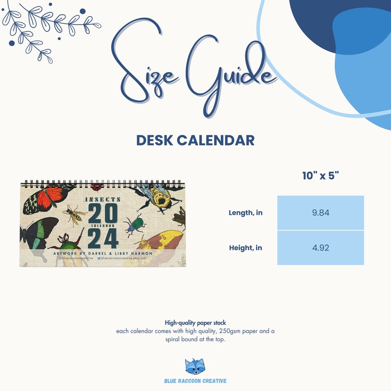 2025 Insect Desk Calendar Beautiful Hand Drawn Illustration Bug ...
