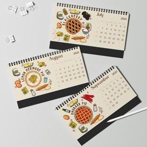 2025 Pie Desktop Calendar Ingredients Pies Baking Kitchen Office Home ...