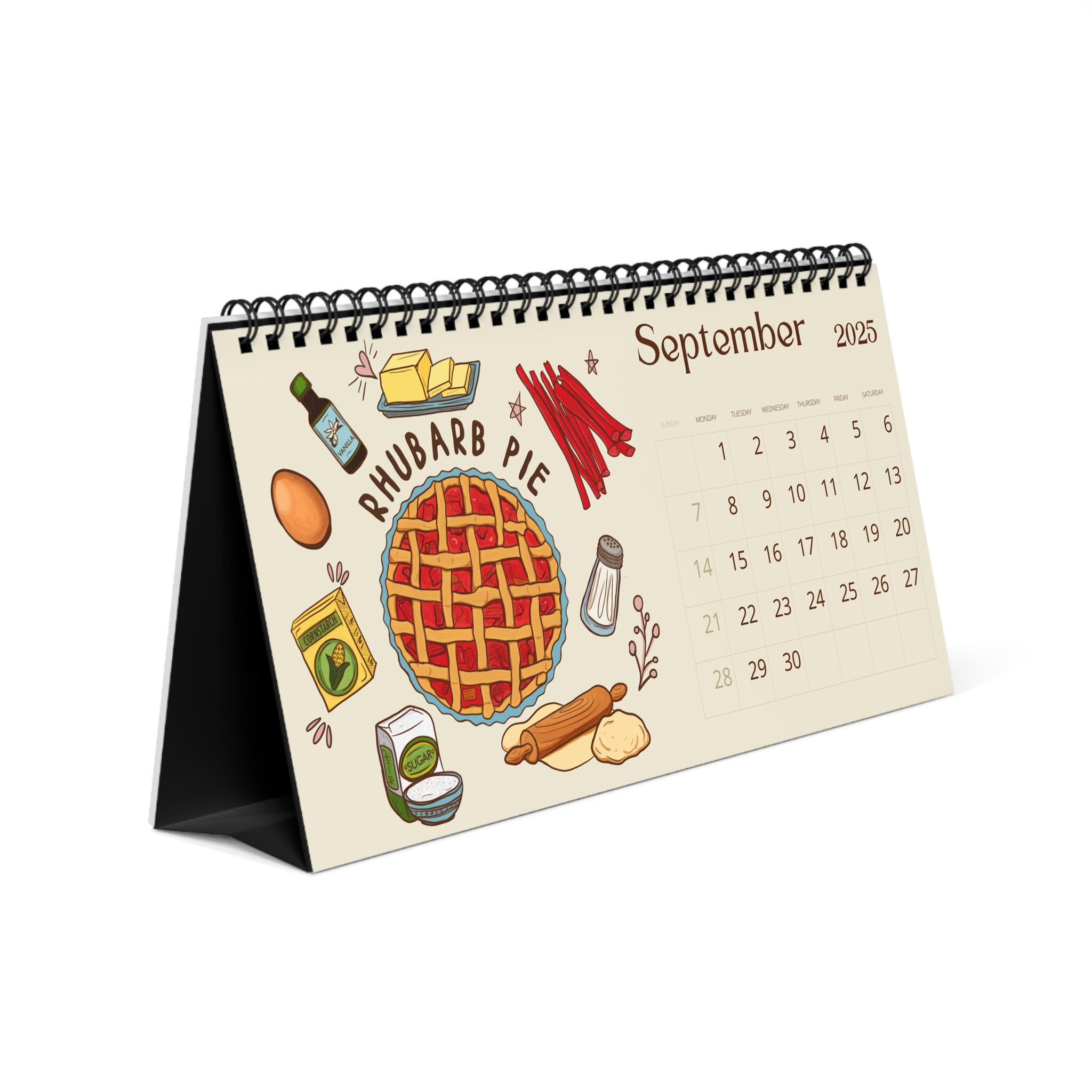 2025 Pie Desktop Calendar Ingredients Pies Baking Kitchen Office Home ...