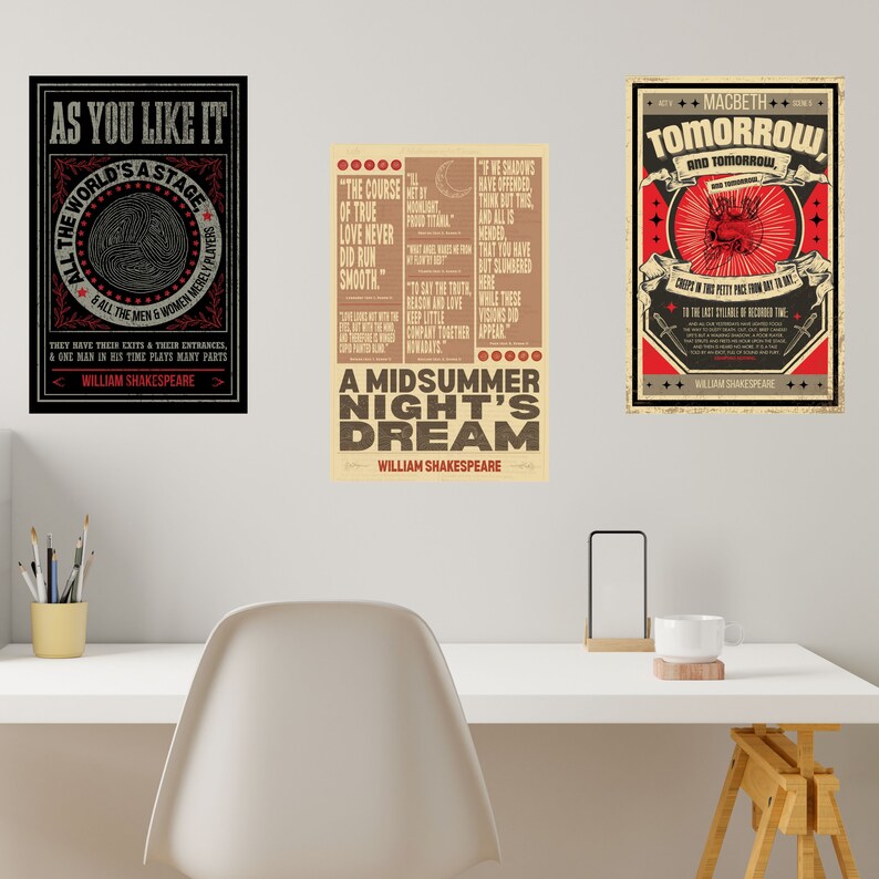 A Midsummers Nights Dream Poster William Shakespeare Wall Art Decor ...