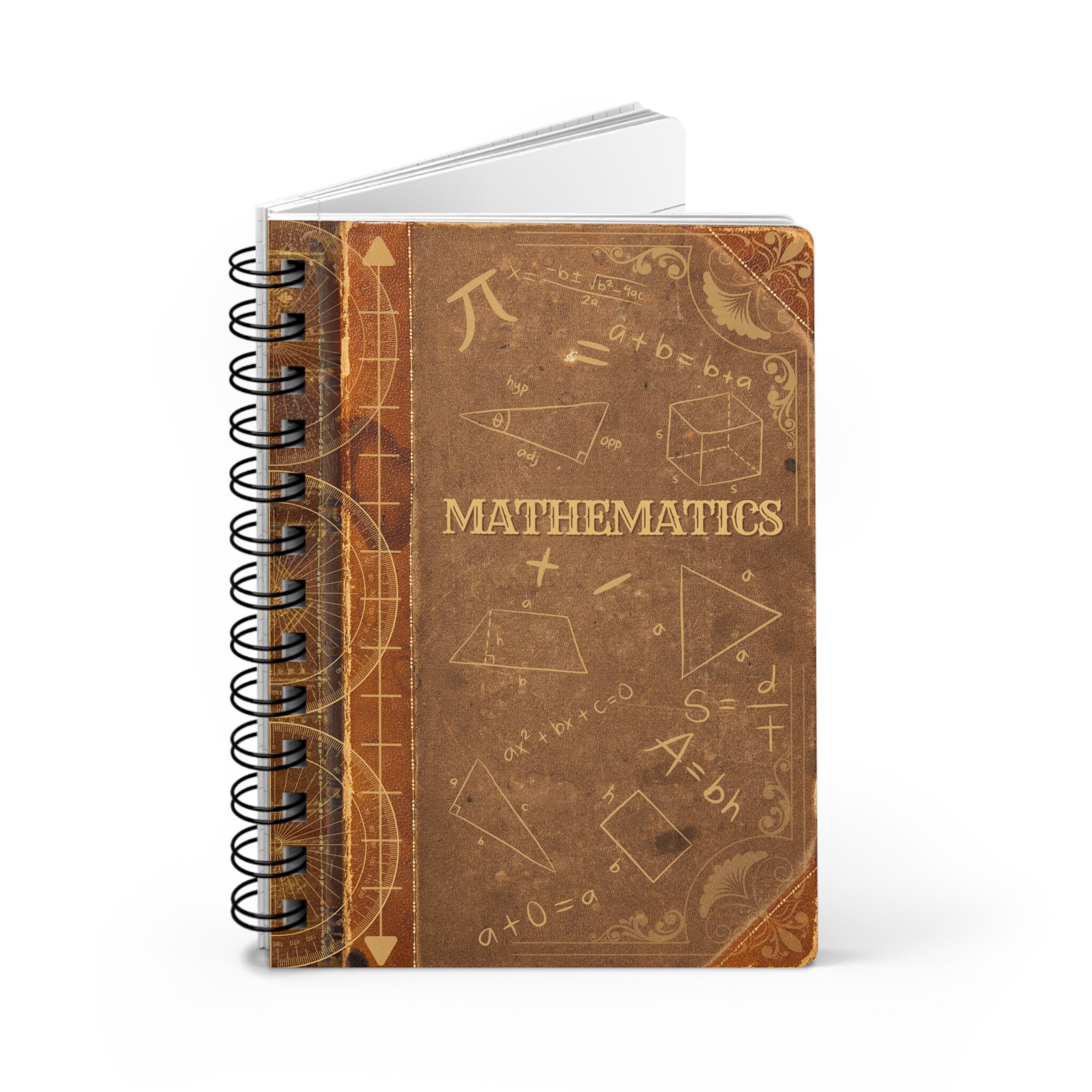 Math Spiral Bound Journal Mathematics Notebook Vintage Book Style ...