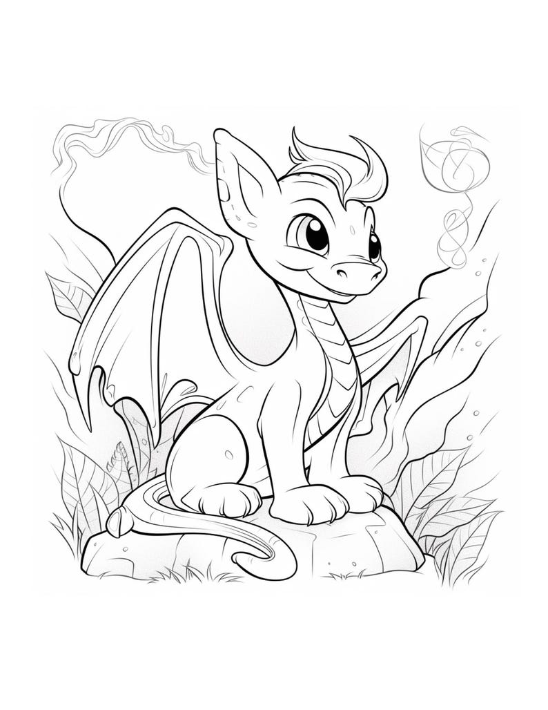 Enchanting Dragon Coloring Pages: Instant Download With Cute ...
