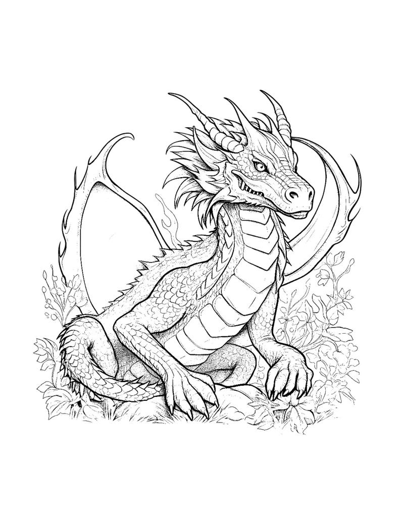 Enchanting Dragon Coloring Pages: Instant Download With Cute ...