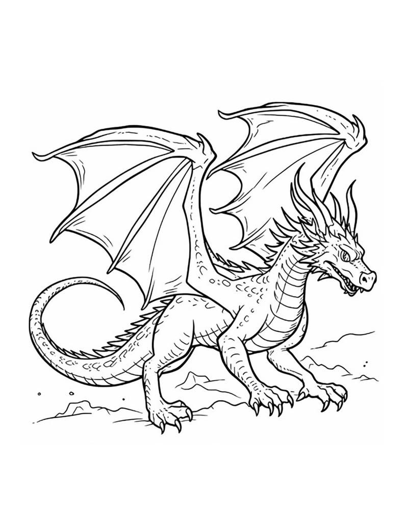 Enchanting Dragon Coloring Pages: Instant Download With Cute ...