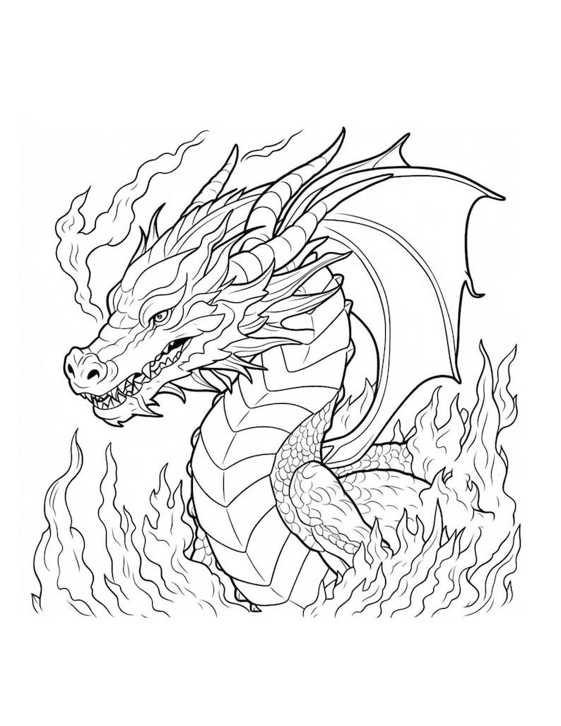 Enchanting Dragon Coloring Pages: Instant Download With Cute ...