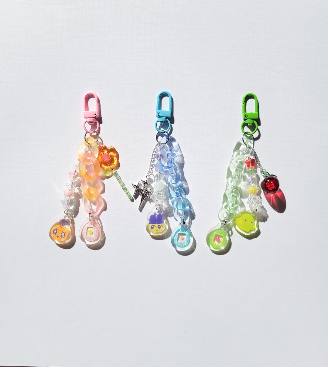 Tamagotchi Handmade Fancy Beaded Keychain - Etsy