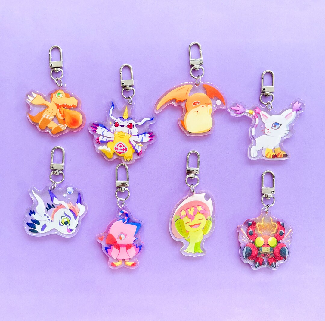 Glitter Epoxy Digi Keychain: Anime Charm - Etsy