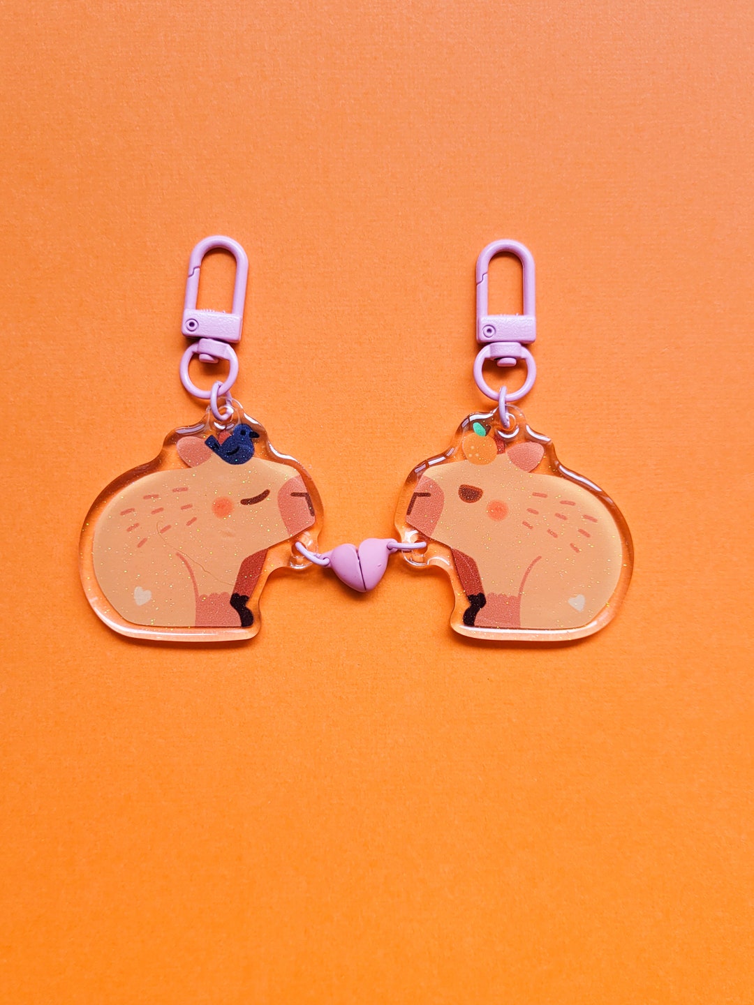 Cabybara Couple Magnet Keychain - Etsy
