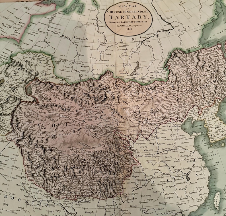 Antique Atlas Map of Tartary China, Korea and Japan by John Cary Folio ...