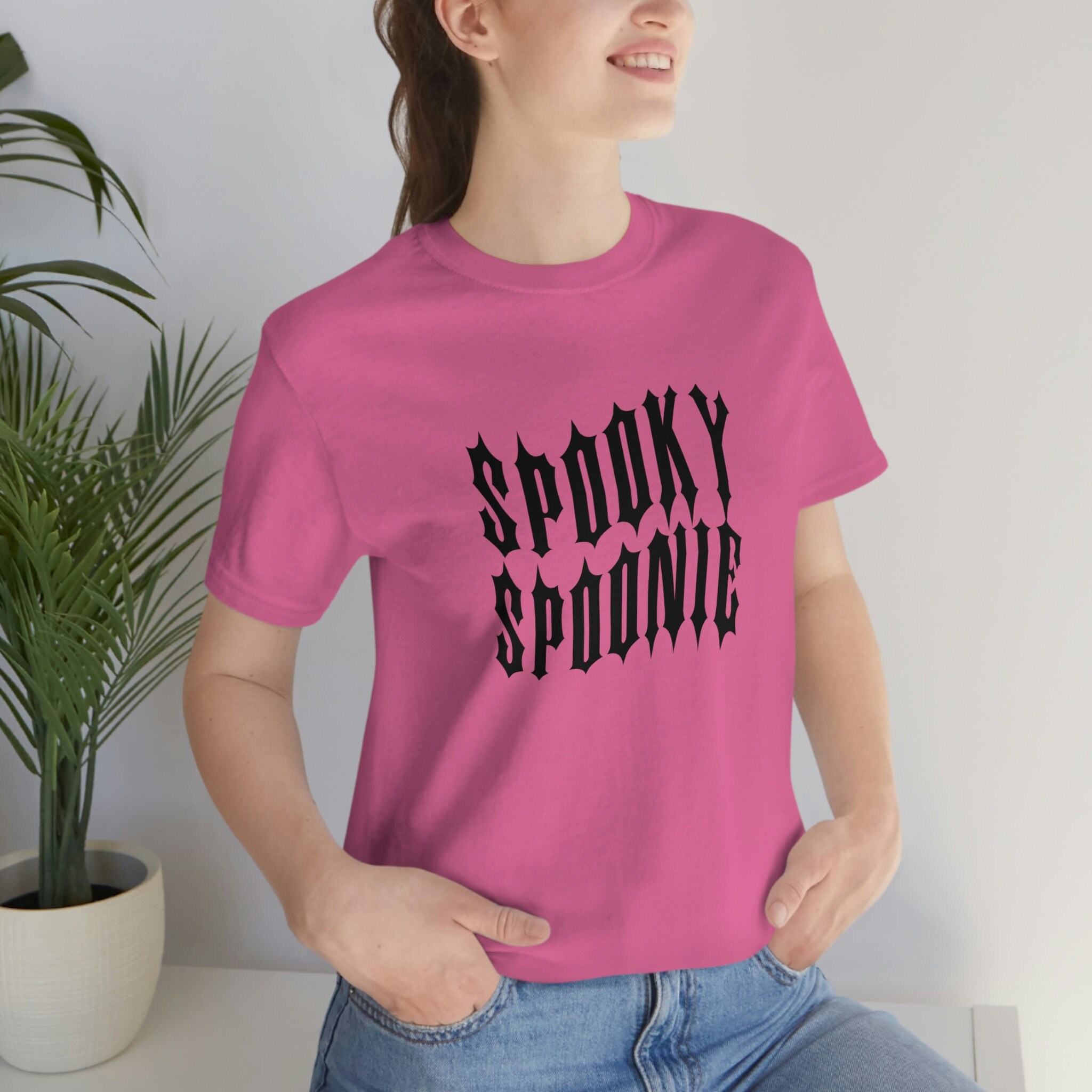 Spooky Spoonie Minimalist Gothic Letter, Brights Unisex Jersey Tee ...