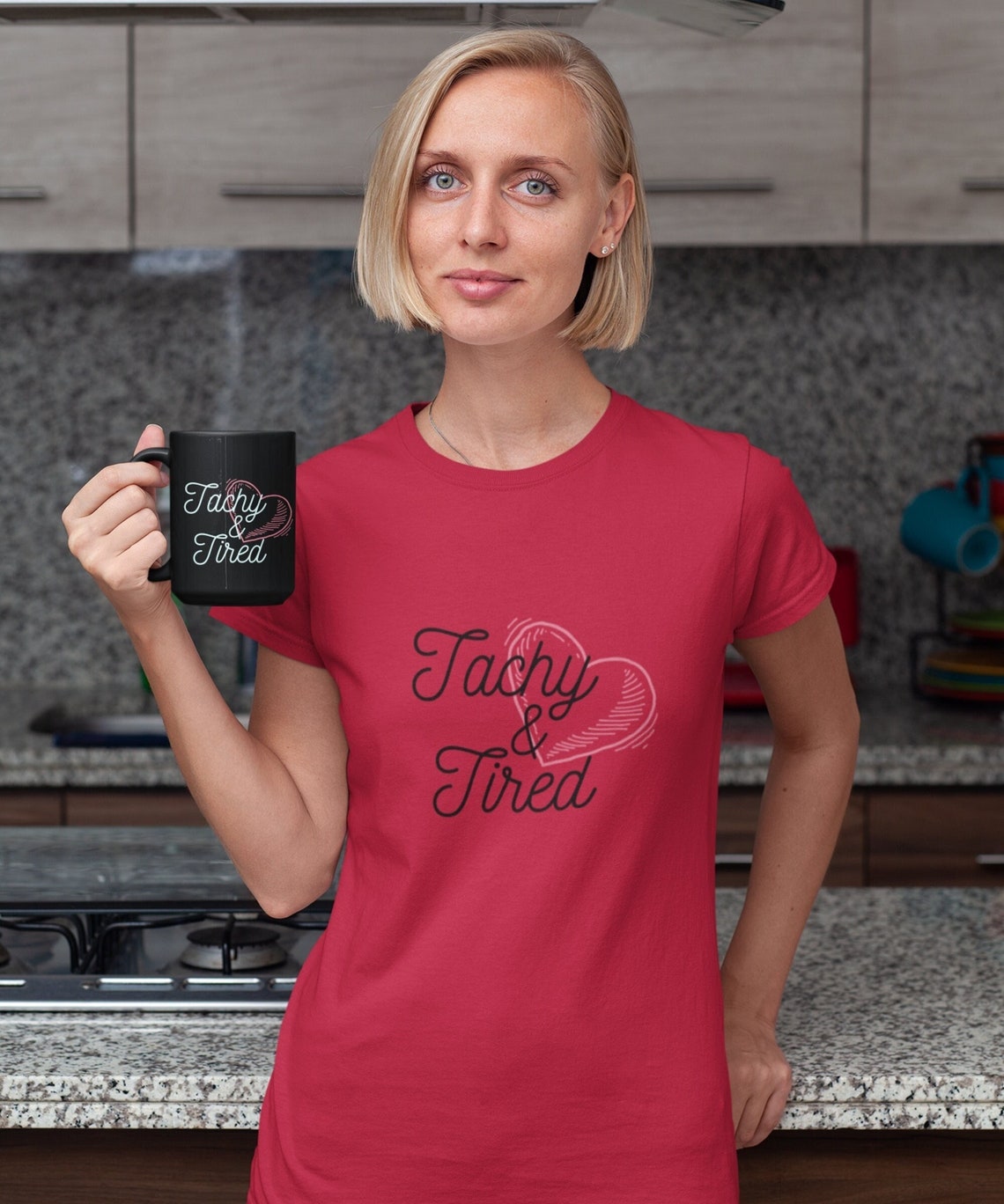 Heart Tshirt Tachy & Tired POTS Syndrome Dysautonomia - Etsy