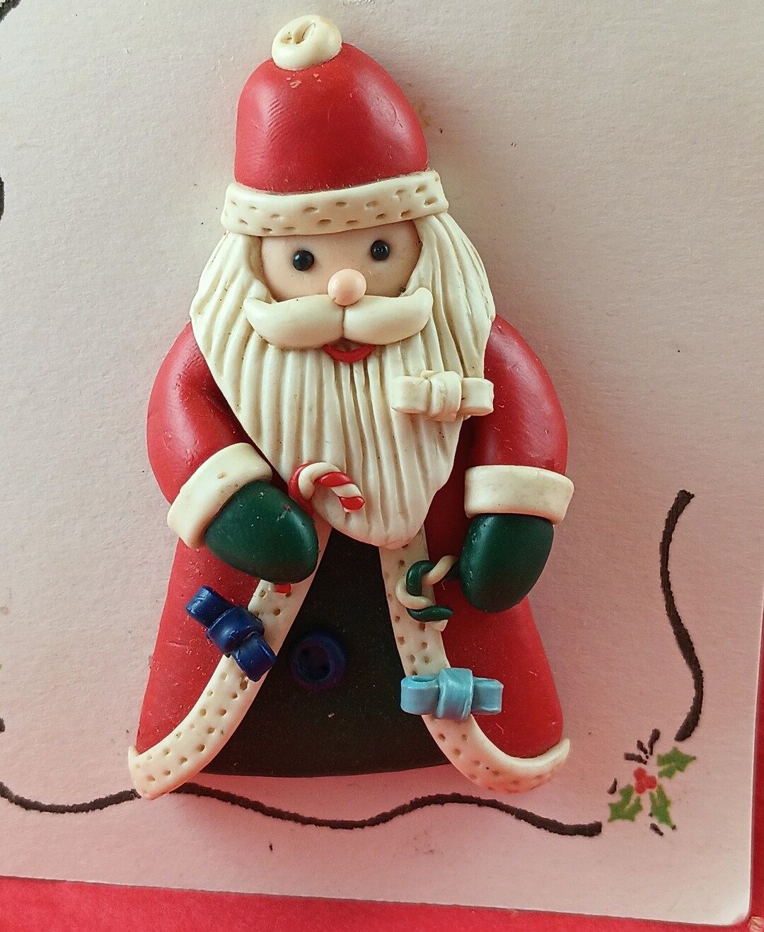 Xmas Christmas Santa Claus Pins Poly Resin Vintage Retro Classic ...