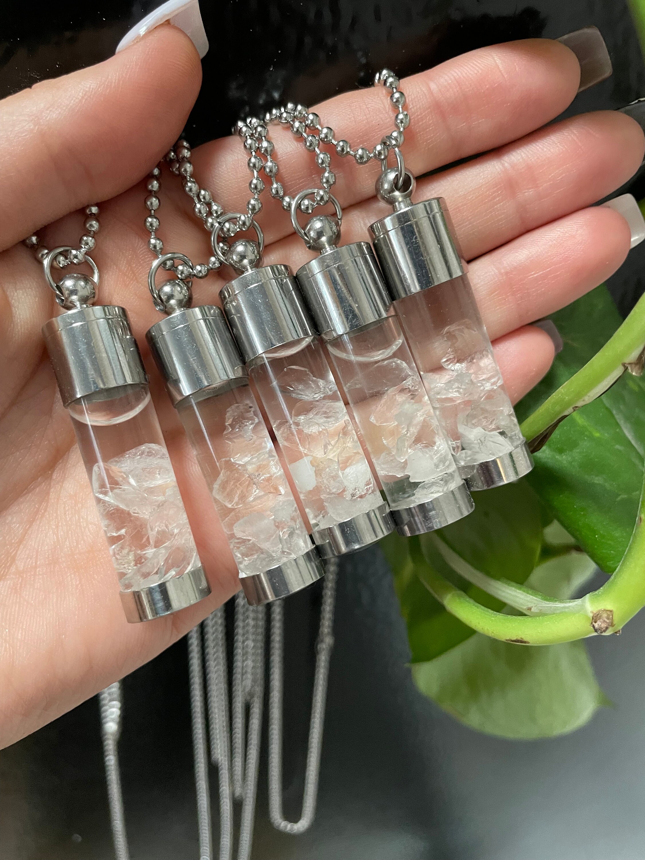 Moon Water Necklace Clear Quartz Crystal Infused Master Manifestation ...