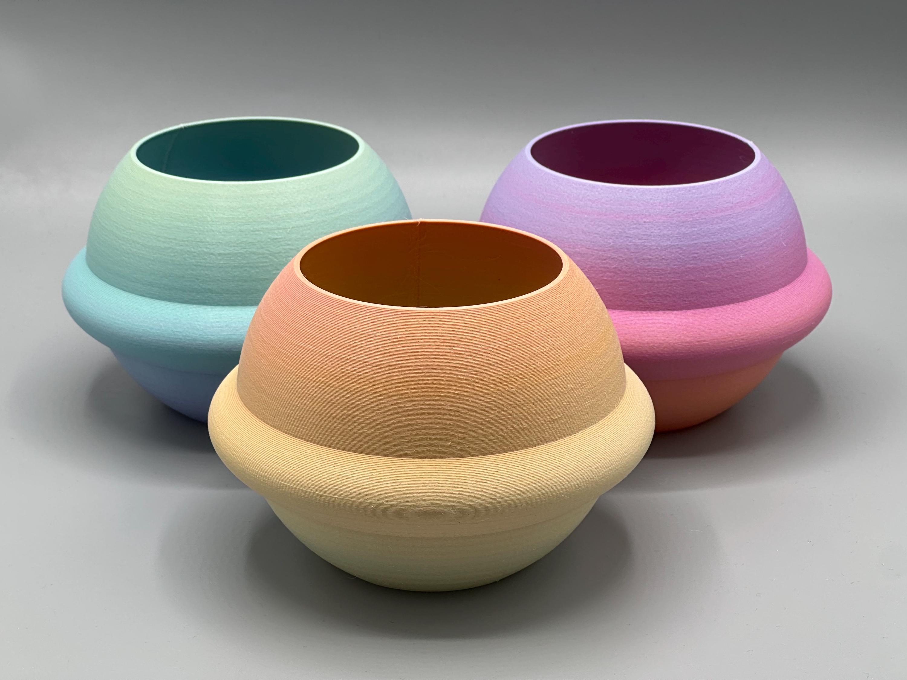 3D Printed Small Planet Planters in Matte Pastel Colors (set of 3) - Etsy