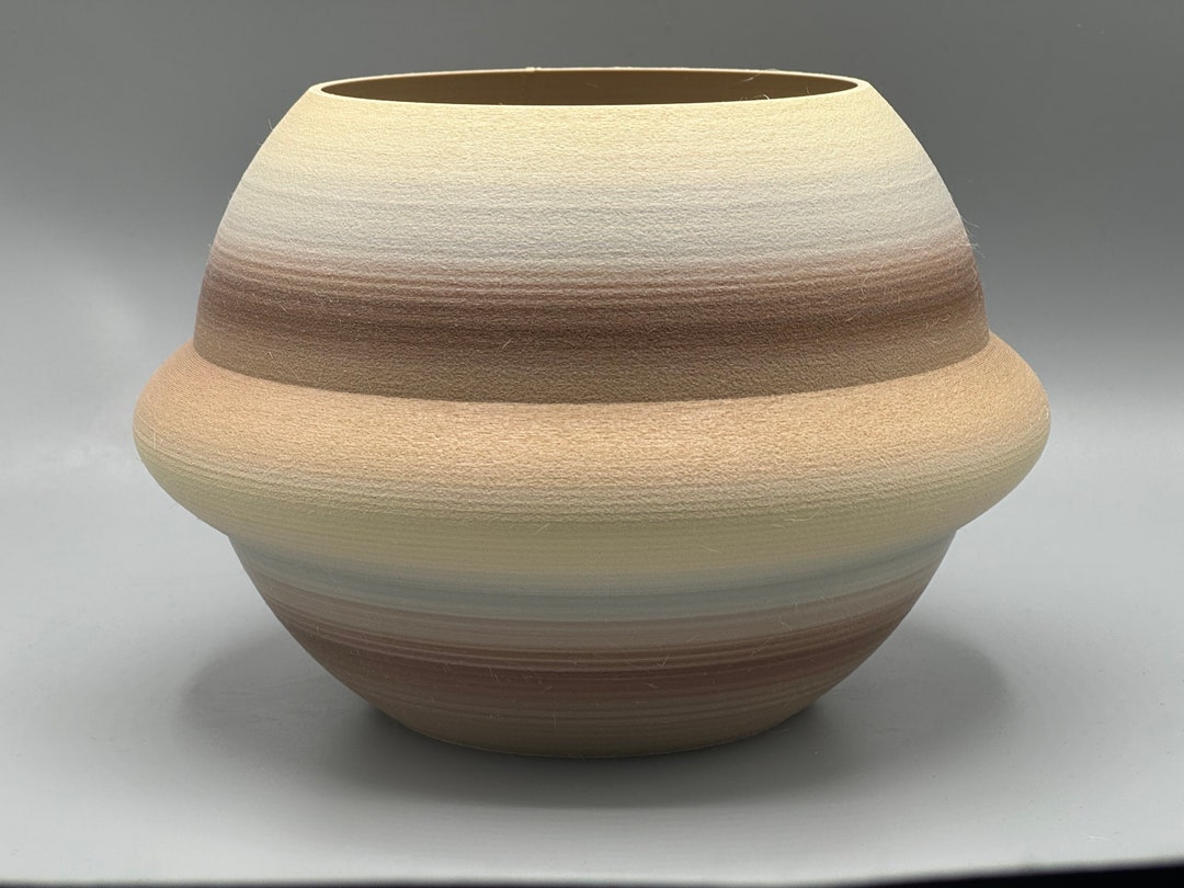 3D Printed Planet Planter in Cappucino Tan/brown (up to 4 Inch Pot) - Etsy