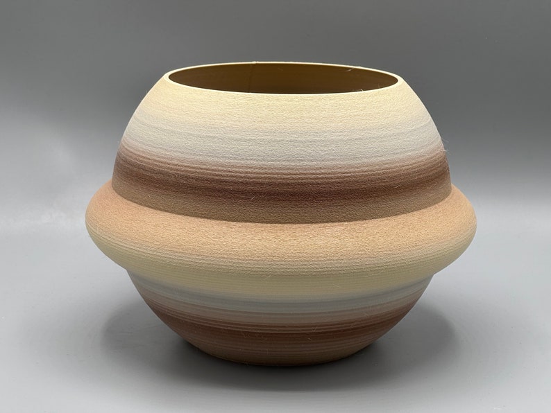 3D Printed Planet Planter in Cappucino Tan/brown (up to 4 Inch Pot) - Etsy