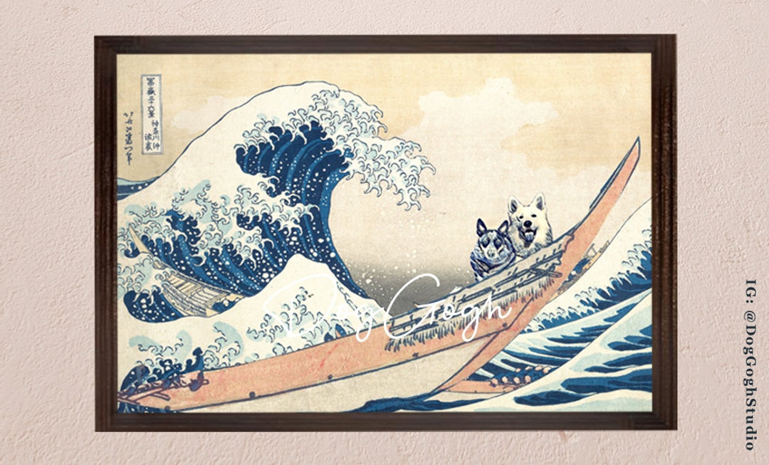 Custom Pet Portrait, the Great Wave, Funny Pet Portrait, the Great Wave ...