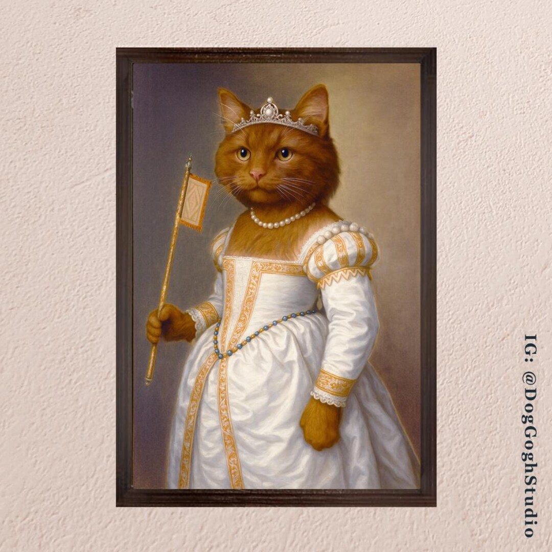 Custom Pet Royal Portrait, Dog Portrait, Cat Portrait, Royal Pet ...