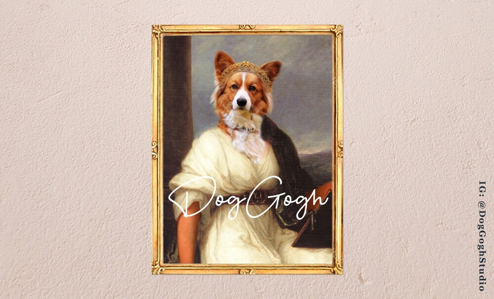 Custom Pet Portrait, Royalty Pet Portrait, Regency Dog Portrait, Cat ...