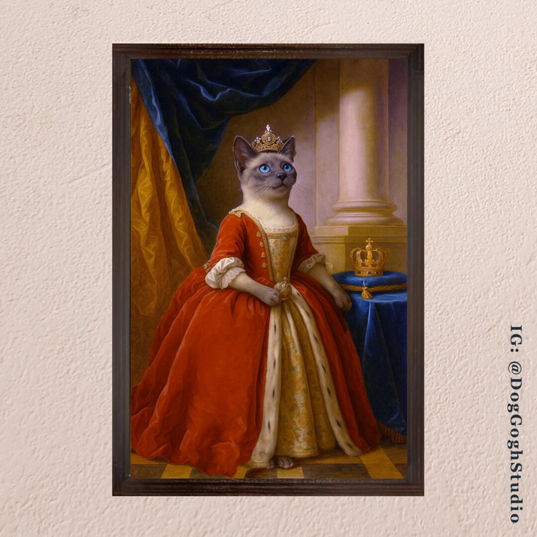 Regal Custom Pet Portrait, Royalty Pet Portrait, Royal Pet Painting ...