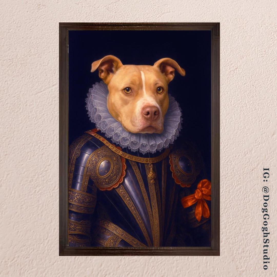 Custom Knight Dog Portrait, Knight Pet Portrait, Knight Dog Portrait ...
