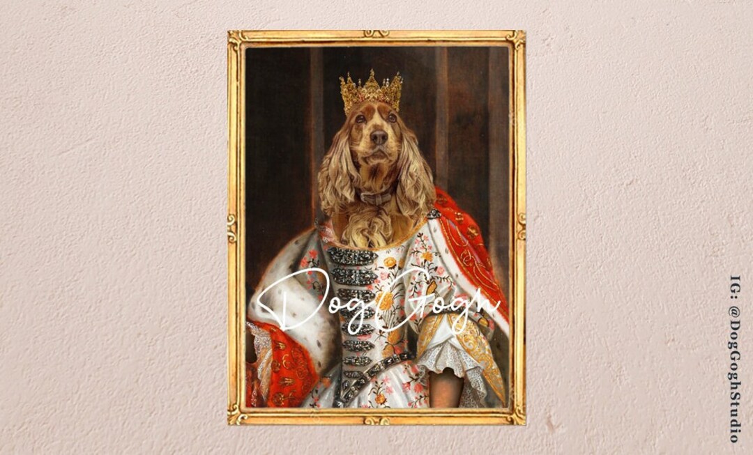 Regal Custom Pet Portrait, Royalty Pet Portrait, Dog Portrait, Cat ...