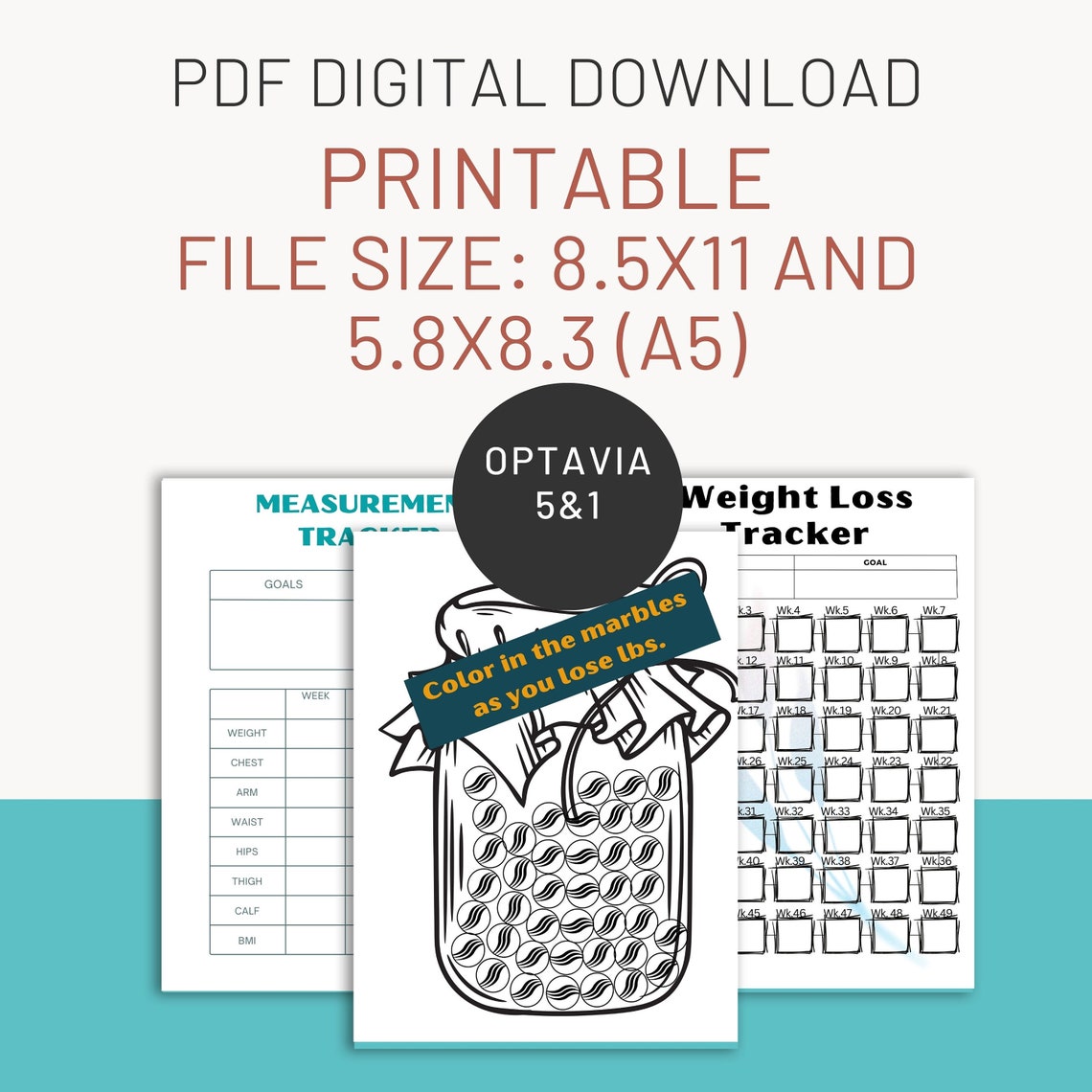 OPTAVIA 5&1 Digital Download Tracker/medifast/fueling Plus Lean and ...