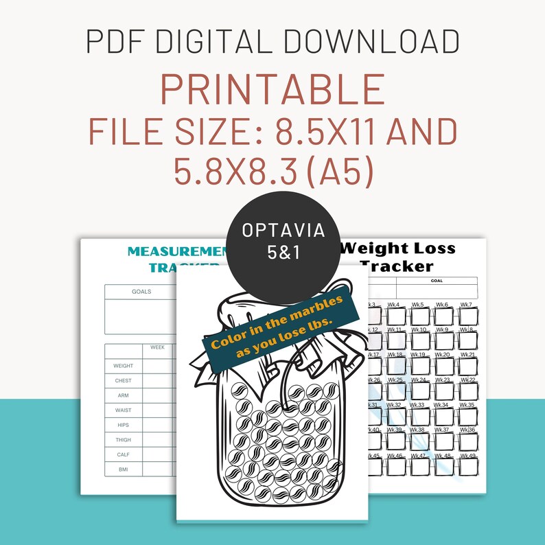 OPTAVIA 5&1 Digital Download Tracker/medifast/fueling Plus Lean and ...