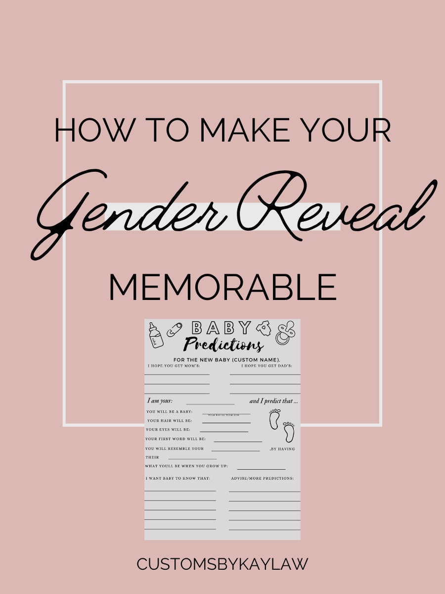 Digital Baby Gender Reveal Template. - Etsy