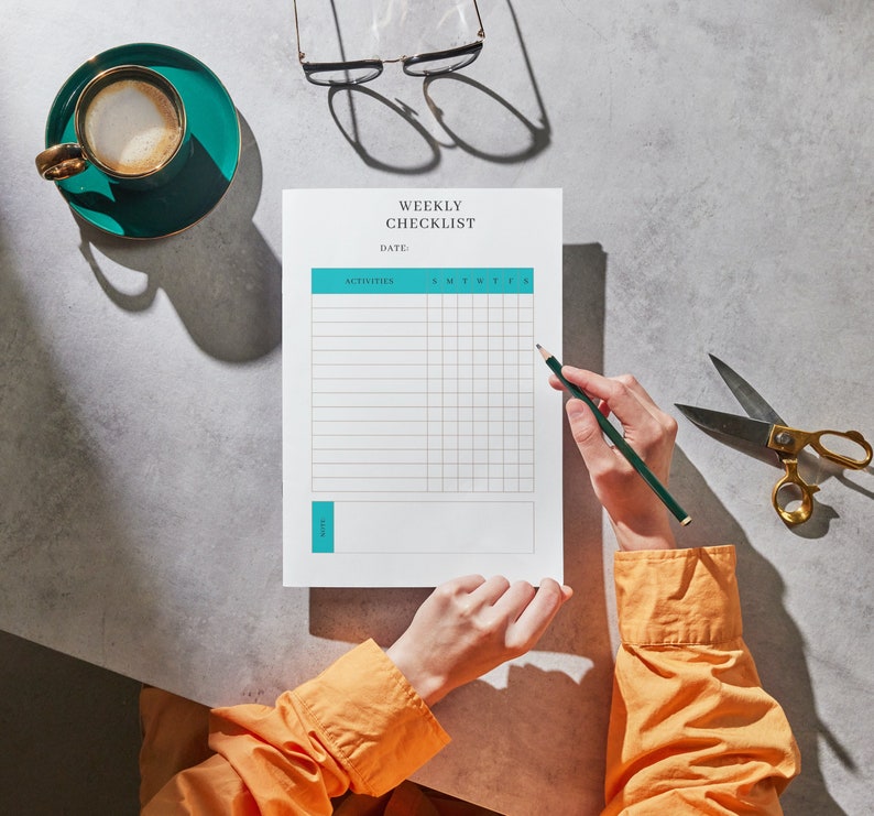 Weekly Checklist Template Instant Downloadable Printable - Etsy