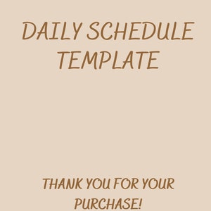 Daily Schedule Template; Instant Downloadable Printable - Etsy