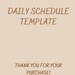 Daily Schedule Template; Instant Downloadable Printable - Etsy