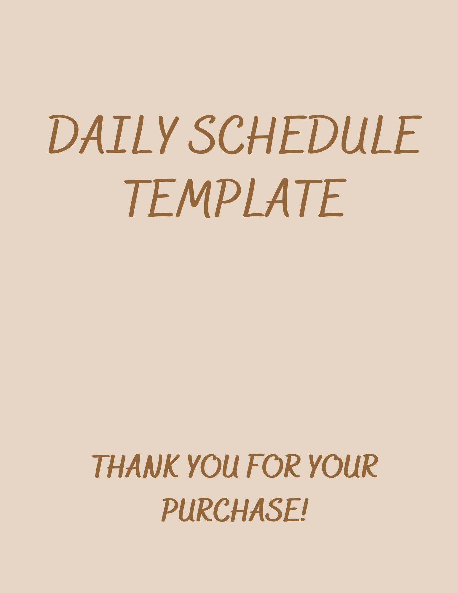 Daily Schedule Template; Instant Downloadable Printable - Etsy