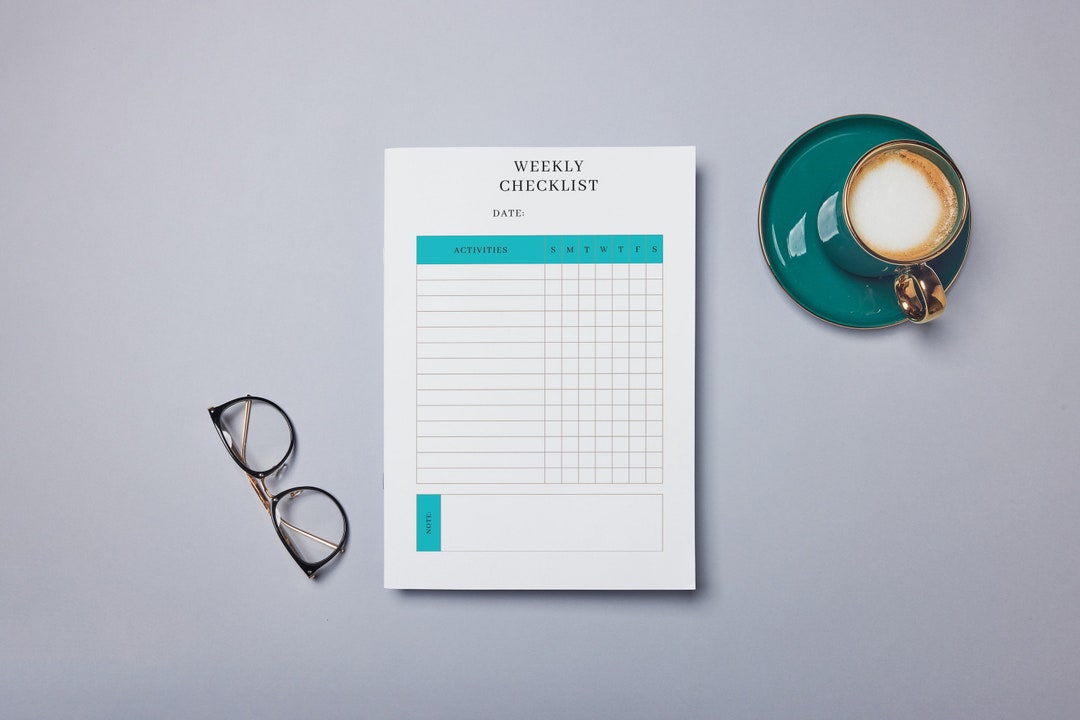 Weekly Checklist Template Instant Downloadable Printable - Etsy