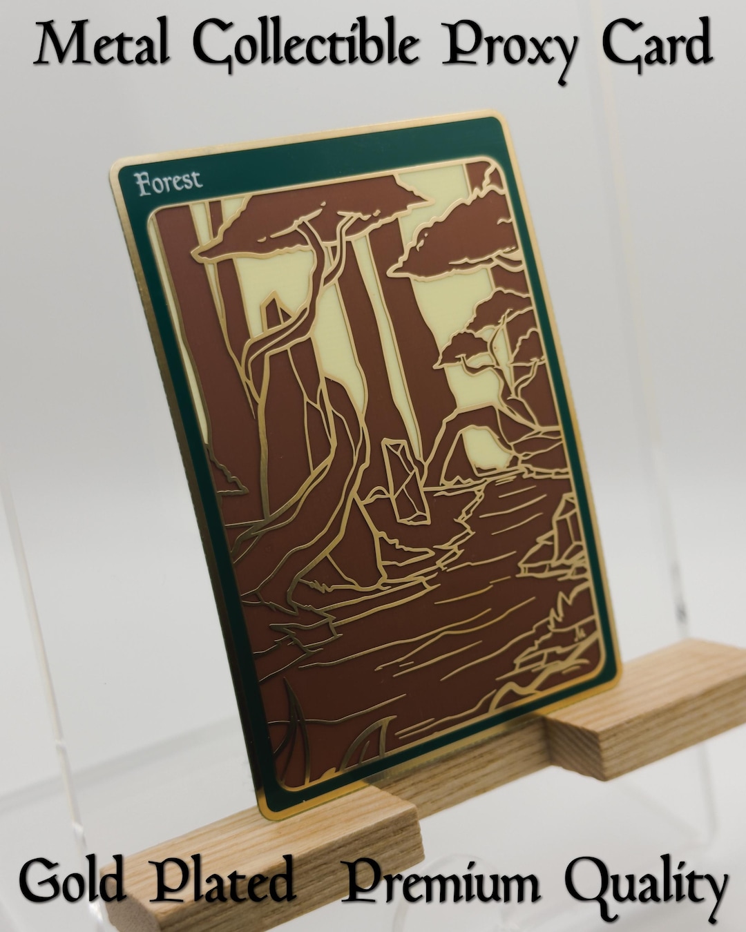 Forest Basic Land, Full Art Premium Gold Plated Proxy Card - EDH ...