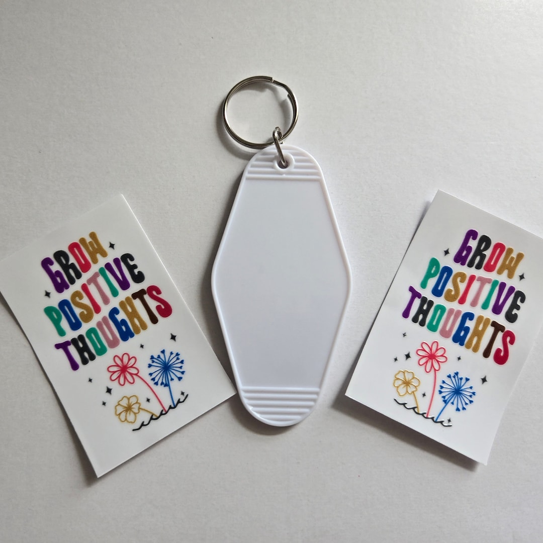 Grow Positive Thoughts UV DTF Keychain Decal - Motel Tag - Etsy