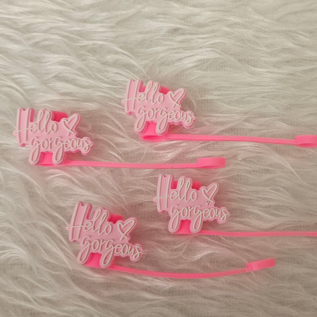 Hello Gorgeous Silicone Straw Topper | Reusable Straw Tip for 6-8mm ...