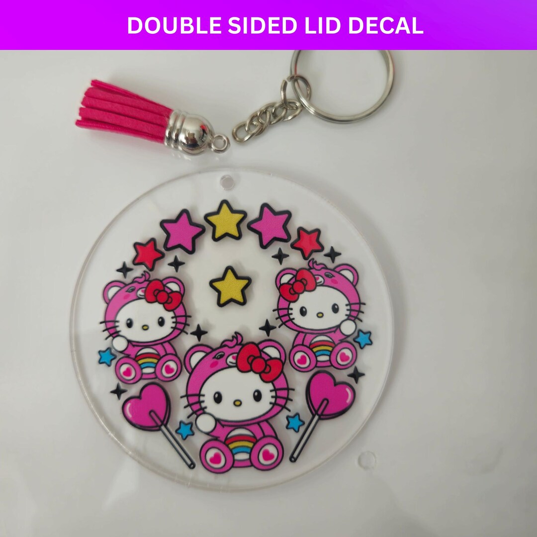 UV DTF| Bear Kitty|lid Decal - Etsy