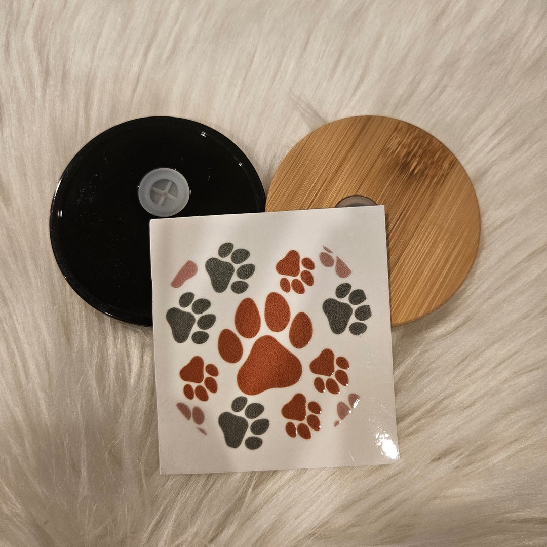 UV DTF Dog Paws Design Lid Decal |permanent Adhesive|no Heat Needed ...