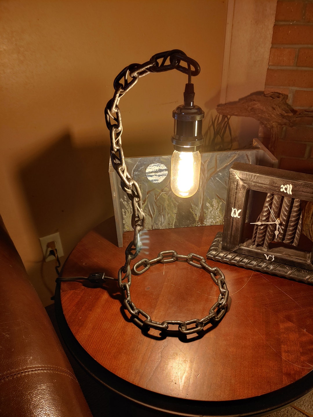 Handmade Chain Link Table Lamp - Etsy