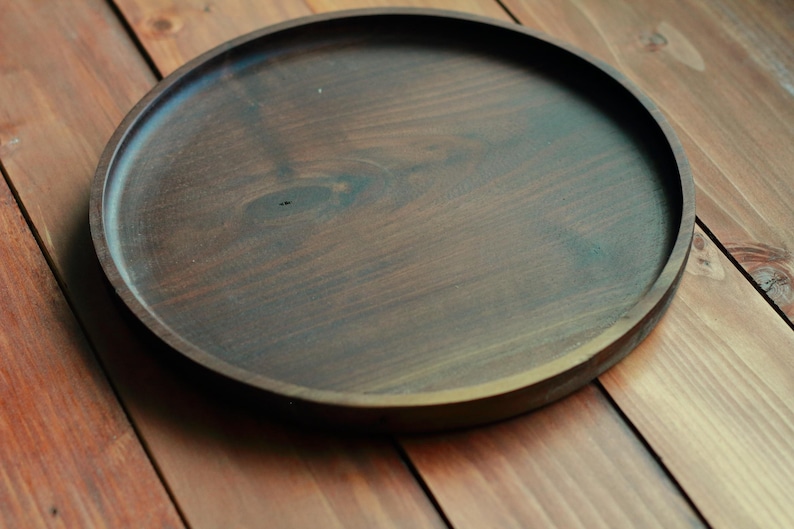 Modern Walnut Round Tray – Multiple Sizes Available | Solid Wood ...