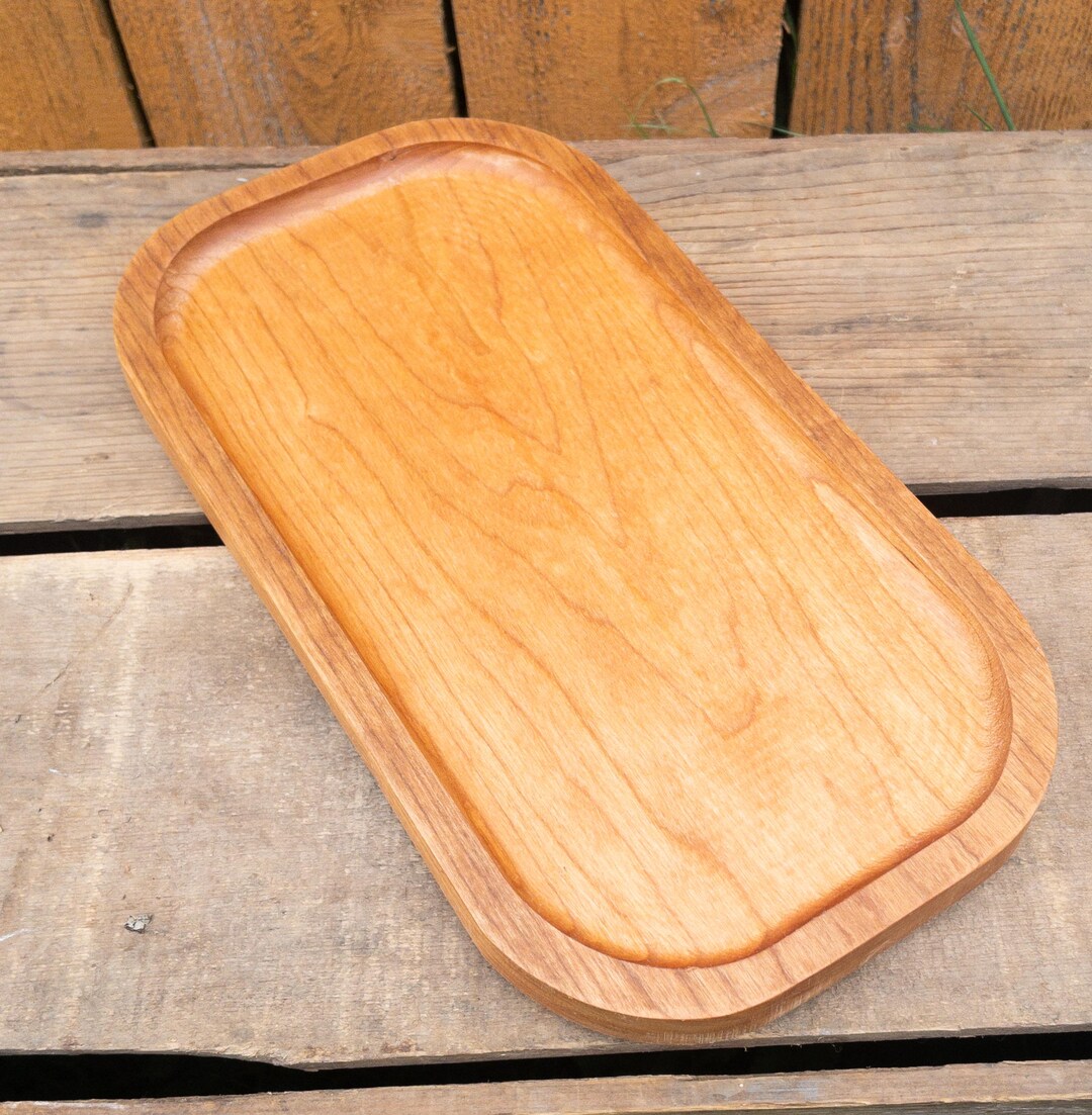 Wooden Catch-all Tray – Rustic Oval Organizer for Desk, Keys & Home ...