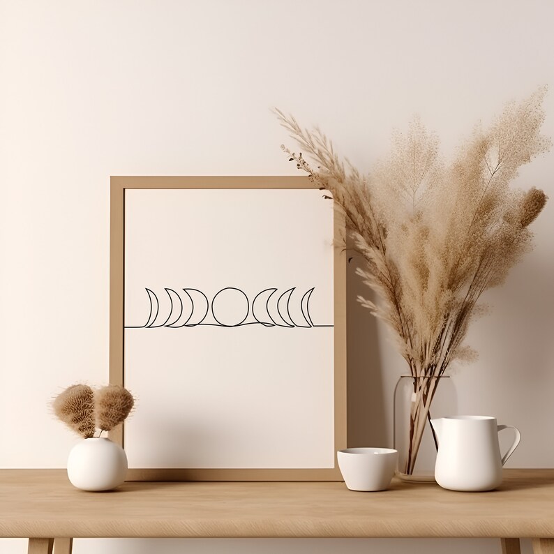 Sun Minimalist Line Art, Sun Wall Art Print, Line Art Poster Print ...