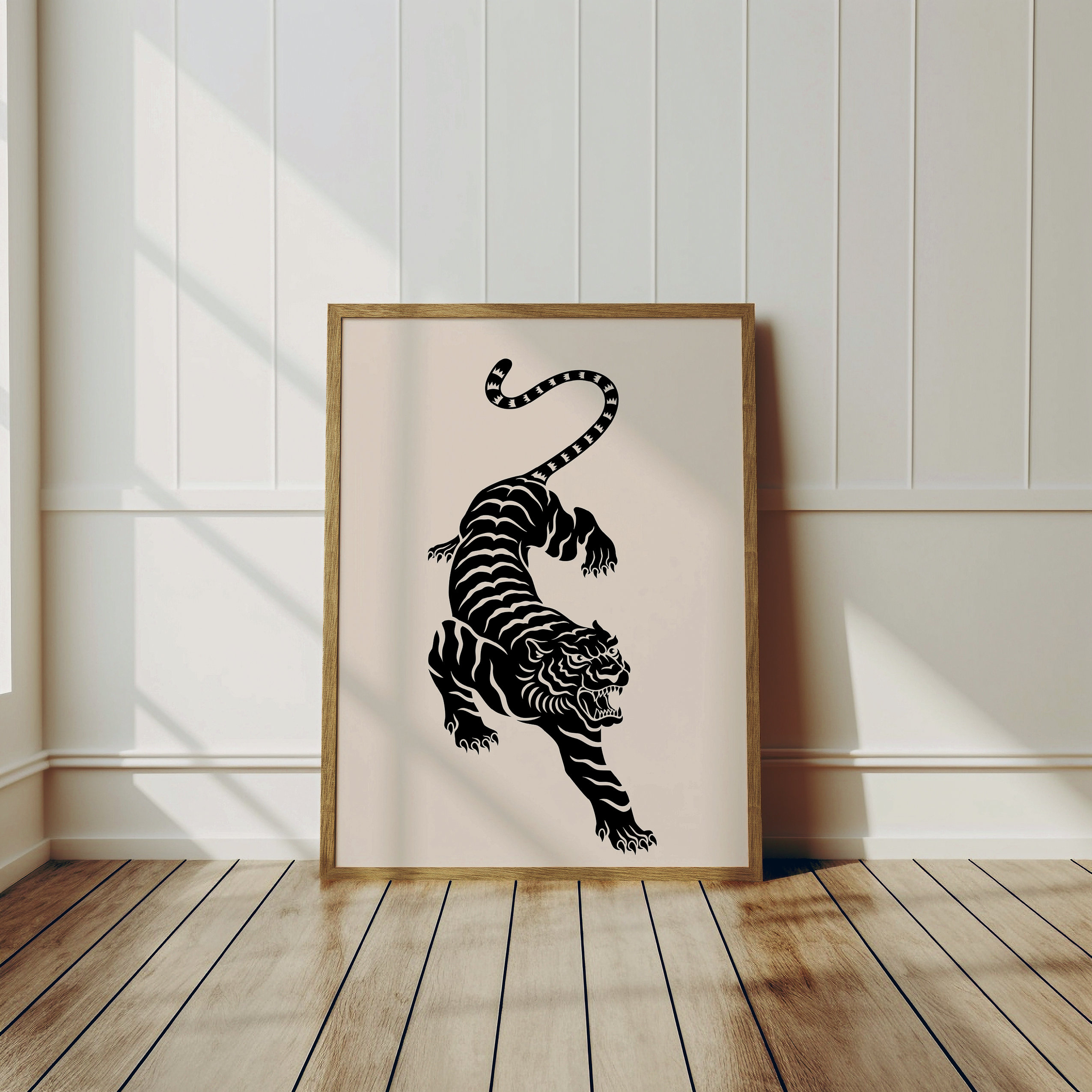 Tiger Art Print Modern Japanese Tiger Poster Art, Japanese Style Wall ...