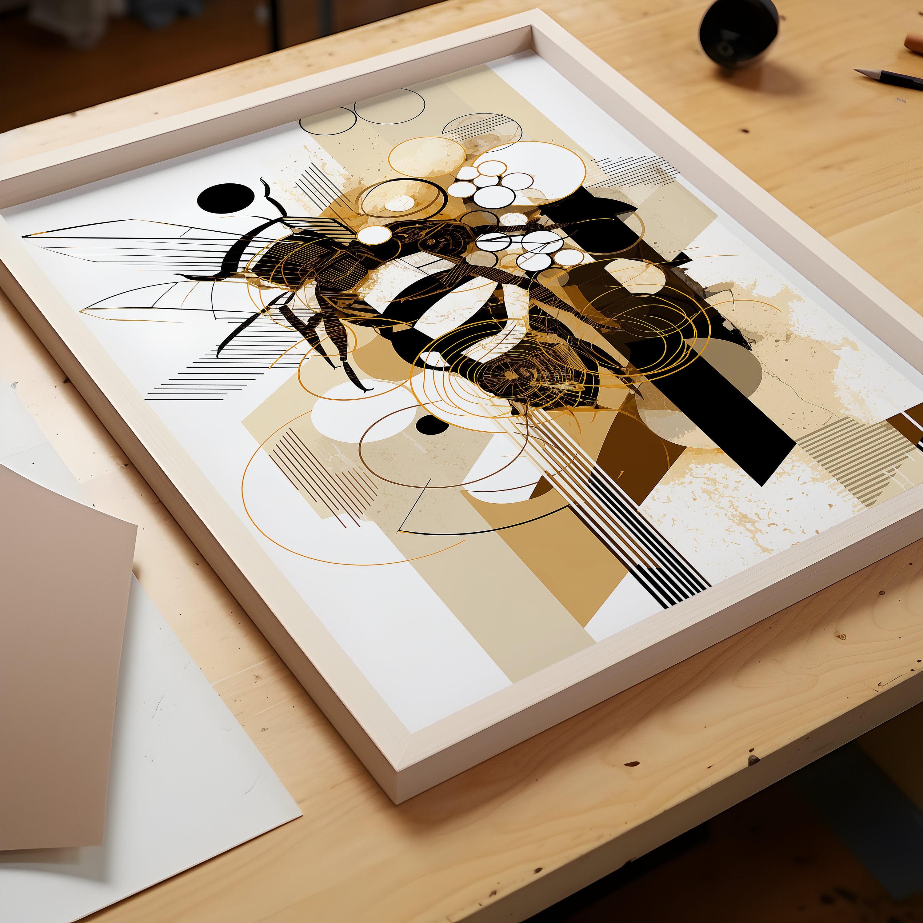 Bee Minimalist Wall Art Print, Modern Boho Style Art, Bee Minimalist ...