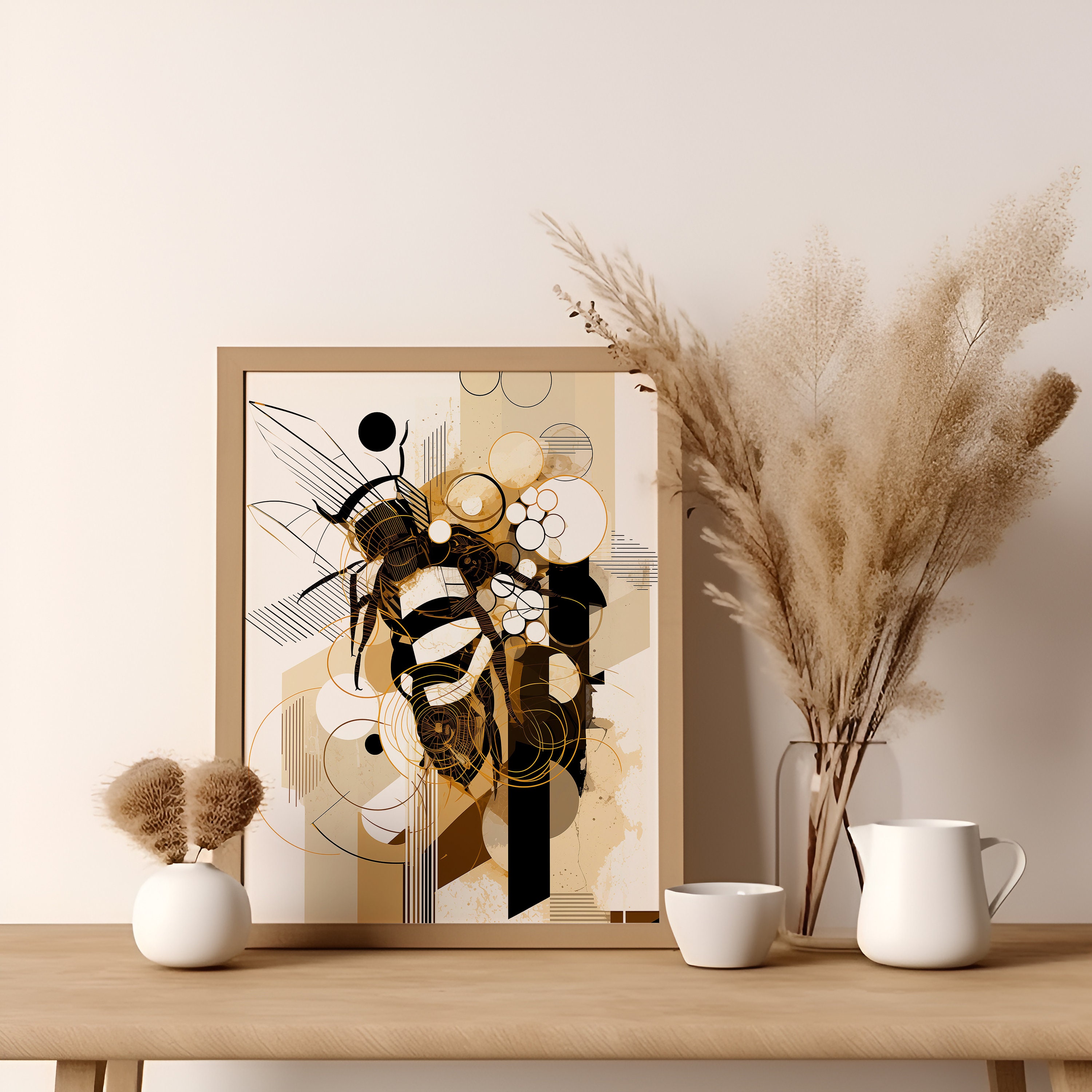 Bee Minimalist Wall Art Print, Modern Boho Style Art, Bee Minimalist ...
